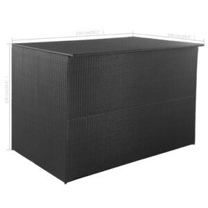 YEZIYIYFOB 400 gal Outdoor Storage Box Large Deck Box Taupe Black Rattan Patio Storage Box Garden Storage Suncast Chest Container Poly Cabinet for Lawn Backyard 59"x39.4"x39.4" Black NOT WATERPROOF