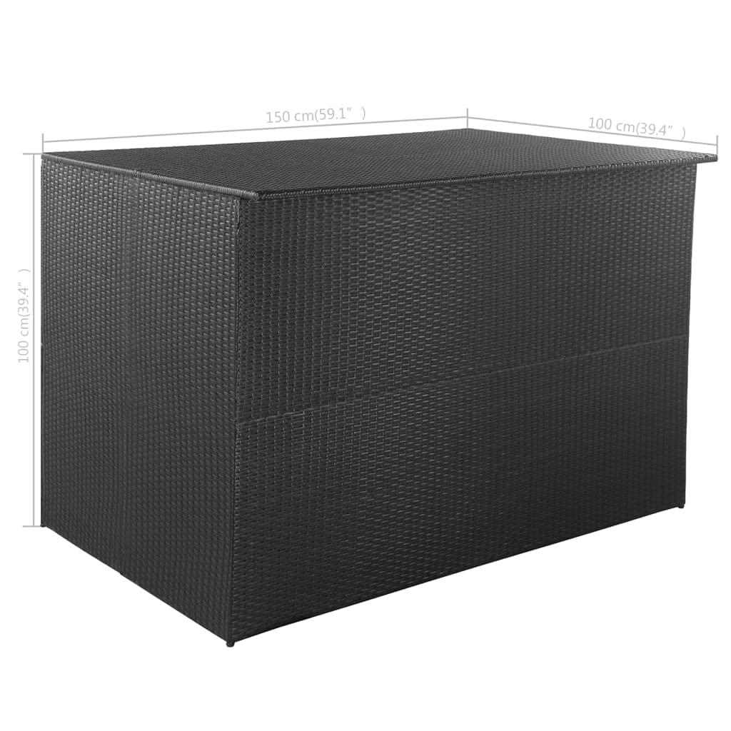 YEZIYIYFOB 400 gal Outdoor Storage Box Large Deck Box Taupe Black Rattan Patio Storage Box Garden Storage Suncast Chest Container Poly Cabinet for Lawn Backyard 59"x39.4"x39.4" Black NOT WATERPROOF