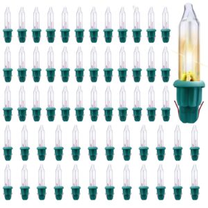 50pcs christmas tree light bulbs, 2.5 volts / 0.425 watt / 0.17 ampere christmas mini light bulbs replacement incandescent mini light bulbs for indoor outdoor decor