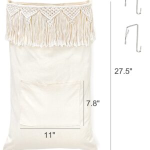 Mkono Set of 2 Bedside Caddy Hanging Organizer and Hanging Laundry Hamper Bag