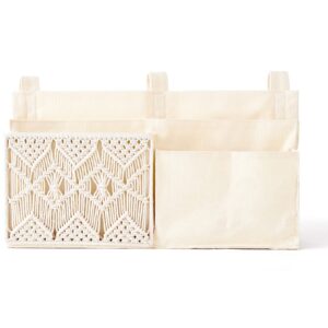 Mkono Set of 2 Bedside Caddy Hanging Organizer and Hanging Laundry Hamper Bag