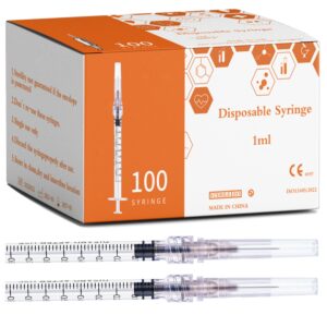 1ml luer lock tool syringe with 27g needle - diameter 0.4mm/0.015inch-long 13mm/0.5inch (100)