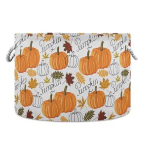 senya thanksgiving storage basket fall basket, pumpkin leaf fall autumn thanksgiving for toys clothes storage bin box laundry hamper organizer bag with handles