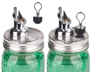 mason jar spouts.free flow mason jar spout,mason jar for spout regular mouth size 70mmstainless steel lid, mason jar pourer 2 pack (zinc alloy) jars not included