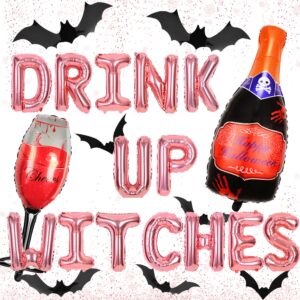 laventy rose gold witches balloons cheers witches decoration drink up witches banner cheers witches sign witches party decoration halloween bachelorette party decoration