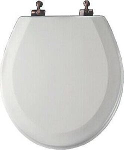 malyitroly round molded wood toilet seat, oil-rubbed bronze hinge, white seats bathroom accessories seat cover home improvement risers sitz bath for t (3694821)