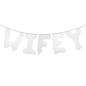 16 inch multicolor wifey balloons, bachelorette party banner, wife to be/will you marry me bridal shower engagement diamond ring wedding party supplies decorations (wifey white)