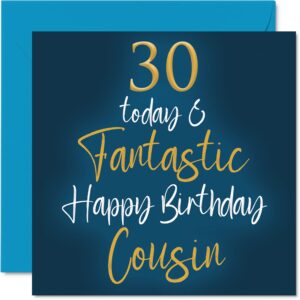 stuff4 fantastic 30th birthday cards for cousin - 30 today & fantastic - happy birthday card for cousin from relative, cousin birthday gifts, 5.7 x 5.7 inch birthday greeting cards gift for cousin