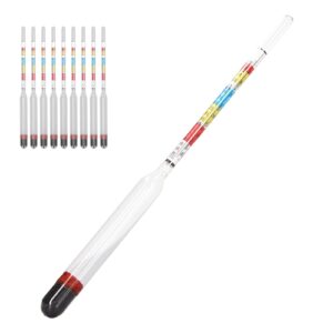 garosa 10pcs triple scale hydrometer home brewing meter hydrometer alcohol home brewing beer liquid hydrometer test jar household supplies