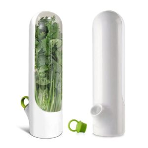 ueoz herb saver for refrigerator, herb saver pod, fresh herb keeper for cilantro, mint, parsley, asparagus, keeps greens fresh for 2-3 weeks (1pcs)