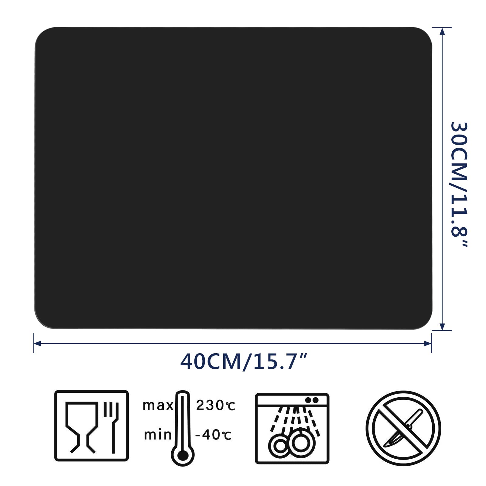 Gartful 2 Pack Silicone Crafting Mats, 15.7" x 11.8" Silicone Mat for Crafts, Large Heat Resistant Sheet for Jewelry Casting, Epoxy Resin, Painting, Counter Table Protector, Placemat, Nonstick, Black