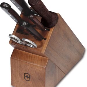 Victorinox Pro Knife Block Set - Includes Paring Knife, Utility Knife, Bread Knife & More - Knife Block with Knives for Home Essentials - Rosewood Handles, 7-Piece Set