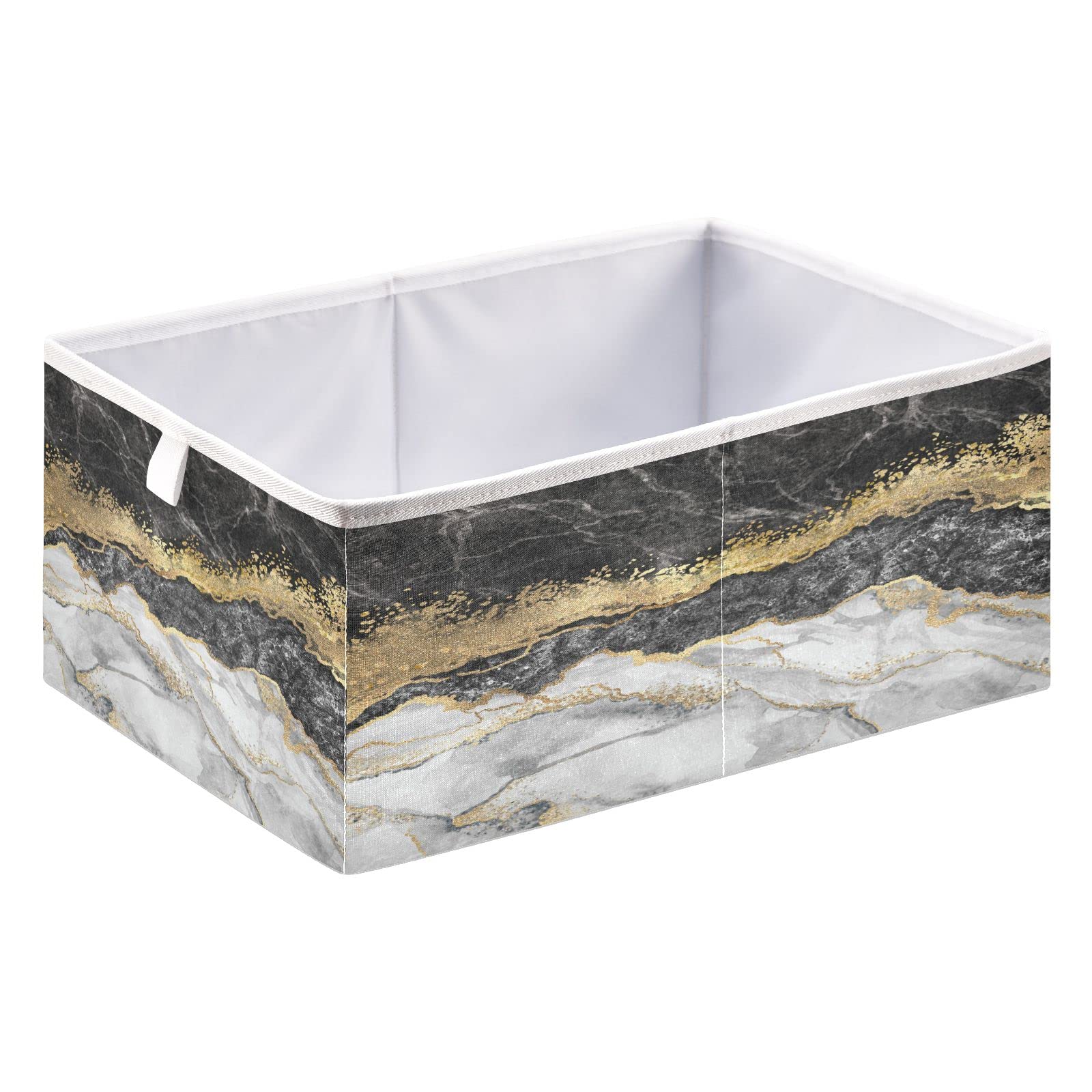 Gold Black Marble Closet Organizers Storage Cubes Storage Bins Shelf Baskets Containers for Home Kids Room Toys Office,Rectangle