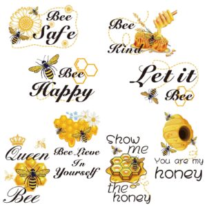 craspire 8 sheets bee wall decals honey window clings self-adhesive sunflower wall sticker inspirational quotes decor peel and stick for home office nursery birthday party fridge bedroom bathroom