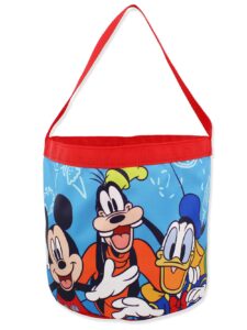 mickey and friends collapsible nylon basket bucket tote bag (one size, blue)