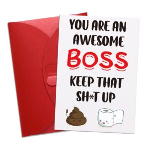 sicohome funny boss day card for boss women men from employee,employer appreciation card,boss's day gift ideas for women,boss day gifts for boss male female,christmas birthday card for boss manager