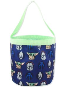 disney star wars mandalorian yoda collapsible nylon basket bucket tote bag (one size, blue)