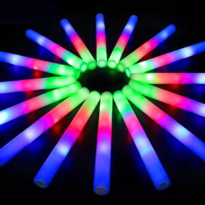 budi glow sticks bulk 32 pcs led foam sticks with 3 modes colorful flashing glow in the dark party supplies for wedding raves glow sticks wedding birthday concert glow party camping accessories