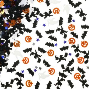 halloween party table scatter confetti glitter foil confetti pumpkin witch bat confetti metallic sequins plastic table confetti sprinkles for halloween baby shower party table decoration, 60g