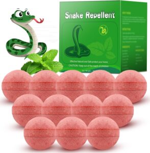 yjoo 12 pack snake repellent for yard powerful, natural snakes balls for repelling snakes rats and other pests, for outdoor indoor lawn garden camping fishing