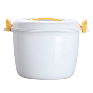 luxshiny microwave pressure cooker microwave rice cooker mini rice cooker portable steamer pasta cooker food steamer pot for cooking soup rice stews and oatmeal yellow s microwave pasta pot