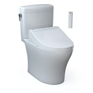 aquia iv cube 2-piece 1.28 gpf single flush elongated ada comfort height toilet in cotton white c5 washlet seat included