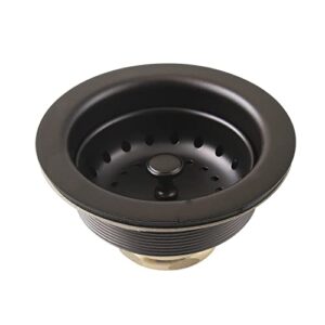 kingston brass k121borb fresno 3-1/2 inch stainless steel kitchen sink basket strainer, oil rubbed bronze