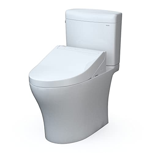 Aquia IV Cube 2-Piece 1.28 GPF Single Flush Elongated ADA Comfort Height Toilet in Cotton White C5 Washlet Seat Included