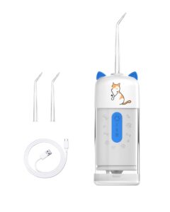 fumzen cordless water flosser dental care for pets portable water teeth cleaner for dogs oral irrigator with 3 modes 2 jet tips ipx7 waterproof pets cats dogs teeth cleaning (blue)