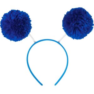 amscan pom pom headbopper - 9" x 4.25" (1 count) - fun & festive headwear for events, celebrations & themed parties, blue