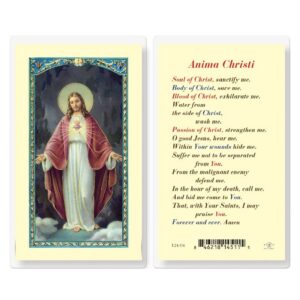 artisan owl anima christi sacred heart of jesus holy cards (set of 5)