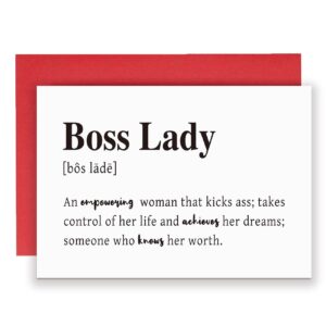 serviky funny boss’s day card for women, best boss appreciations birthday gifts for her(boss lady)