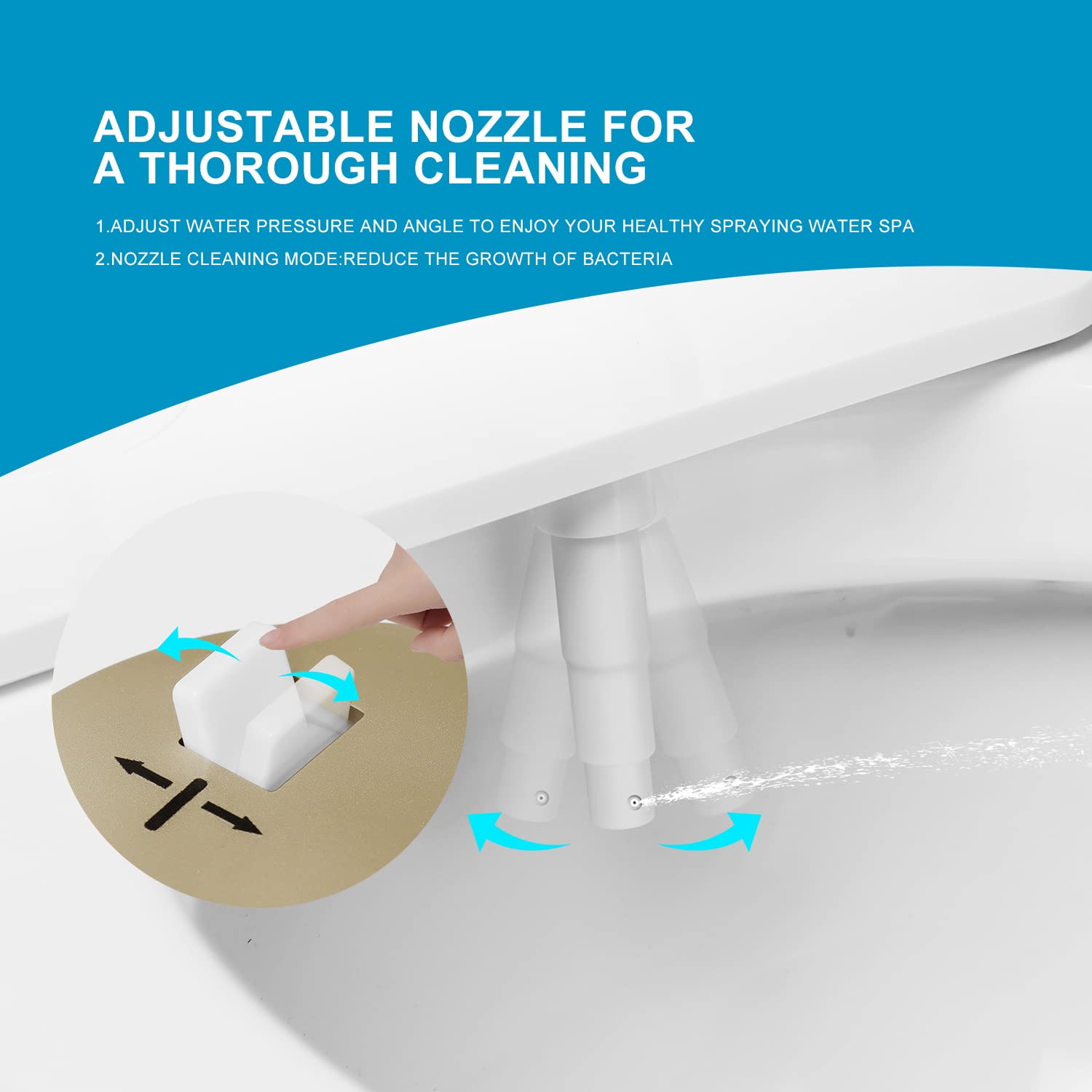 Bidet, Bidet Attachment for Toilet,GLIGAM Non-Electric Fresh Water Bidet Sprayer with Self-Cleaning Nozzle, Adjustable Pressure Control & Angle Controls (Champagne/White)