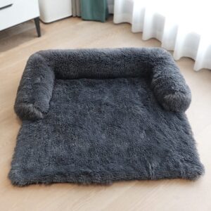 berocia calming dog bed soft fluffy plush dog mat for sofa couch pet furniture protector with washable cover for large medium small dogs cats puppy thick blanket cushion kennel with nonskid bottom