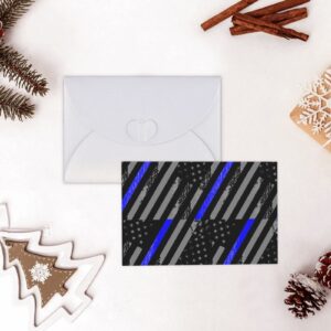 greetings cards with envelopes thin blue line flag police unique thank you cards