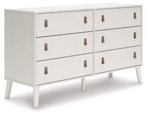 signature design by ashley aprilyn farmhouse 6 drawer dresser, whitewash