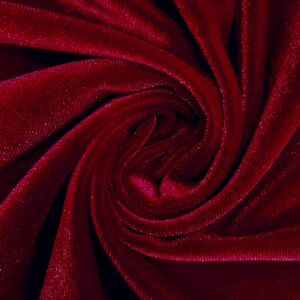 princess cranberry polyester spandex stretch velvet fabric by the yard for tops, dresses, skirts, dance wear, costumes, crafts - 10001