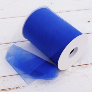 threadart premium soft tulle mega roll - 6 x 100 yards (300ft) fabric - for wedding, parties, costumes, and decoration - royal blue