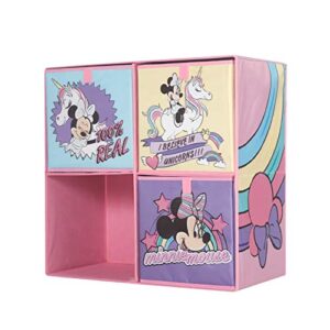 idea nuova disney minnie mouse collapsible soft storage cubby with 3 collapsible cubes