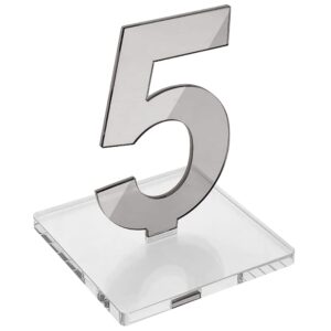 ondisplay luxe laser cut mirrored acrylic wedding/party/event table numbers (silver, 1-10)