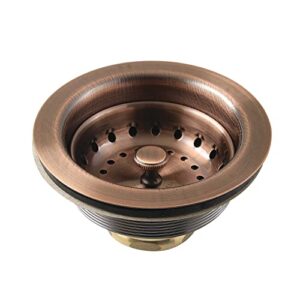 kingston brass k121bac fresno 3-1/2 inch stainless steel kitchen sink basket strainer, antique copper