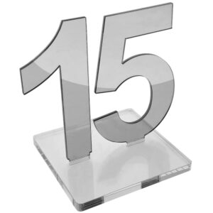 ondisplay luxe laser cut mirrored acrylic wedding/party/event table numbers (silver, 11-15)