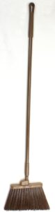 sparta 41083ec01 plastic color coded broom, unflagged bristles, long broom with angled head for small debris cleaning, 56 inches, brown