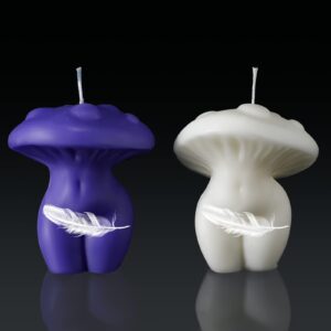 2 pcs mushroom body candle body shaped aesthetic candles goddess mushroom cool candle soy wax trendy candles female body candle woman body decorative candle for home table scented candle decor