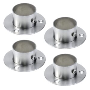 antrader 4-pack stainless steel closet rod flange 1.5 inch dia. adjustable socket bracket support holder for pipe（silver）