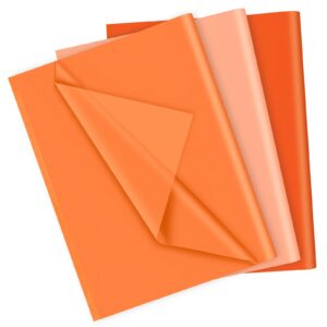 plulon 90 sheets orange tissue paper bulks, gift wrap tissue paper sheets for packaging birthday gift wrapping paper birthday wedding holiday paper flower