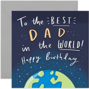 old english co. best dad in the world birthday card - birthday card for men| father-in-law | blank inside & envelope included