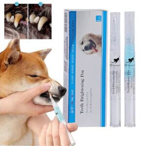 emcgicc natural plant substance - pet teeth repairing kit, pet dog/cat teeth cleaning pen for dental care, dog cat tooth scaler pet teeth whitening pen tool, pet dog/cat beauty toothbrush (1set)