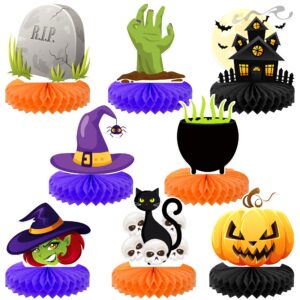 katchon, halloween centerpieces for tables - pack of 8 | spooky halloween birthday centerpiece for halloween table decorations | scary halloween centerpieces for pumpkin halloween party decorations