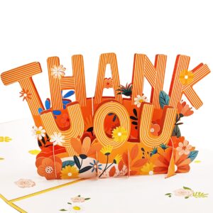 niewalda thank you pop up card, 5.9x7.9-3d pop up greeting card, thank you card for family, teachers, friends, colleague